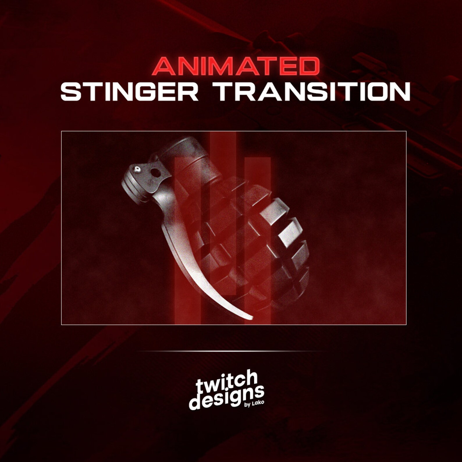 Animated WARZONE 3 Twitch Overlay for Streamer Dark Red and Black ...