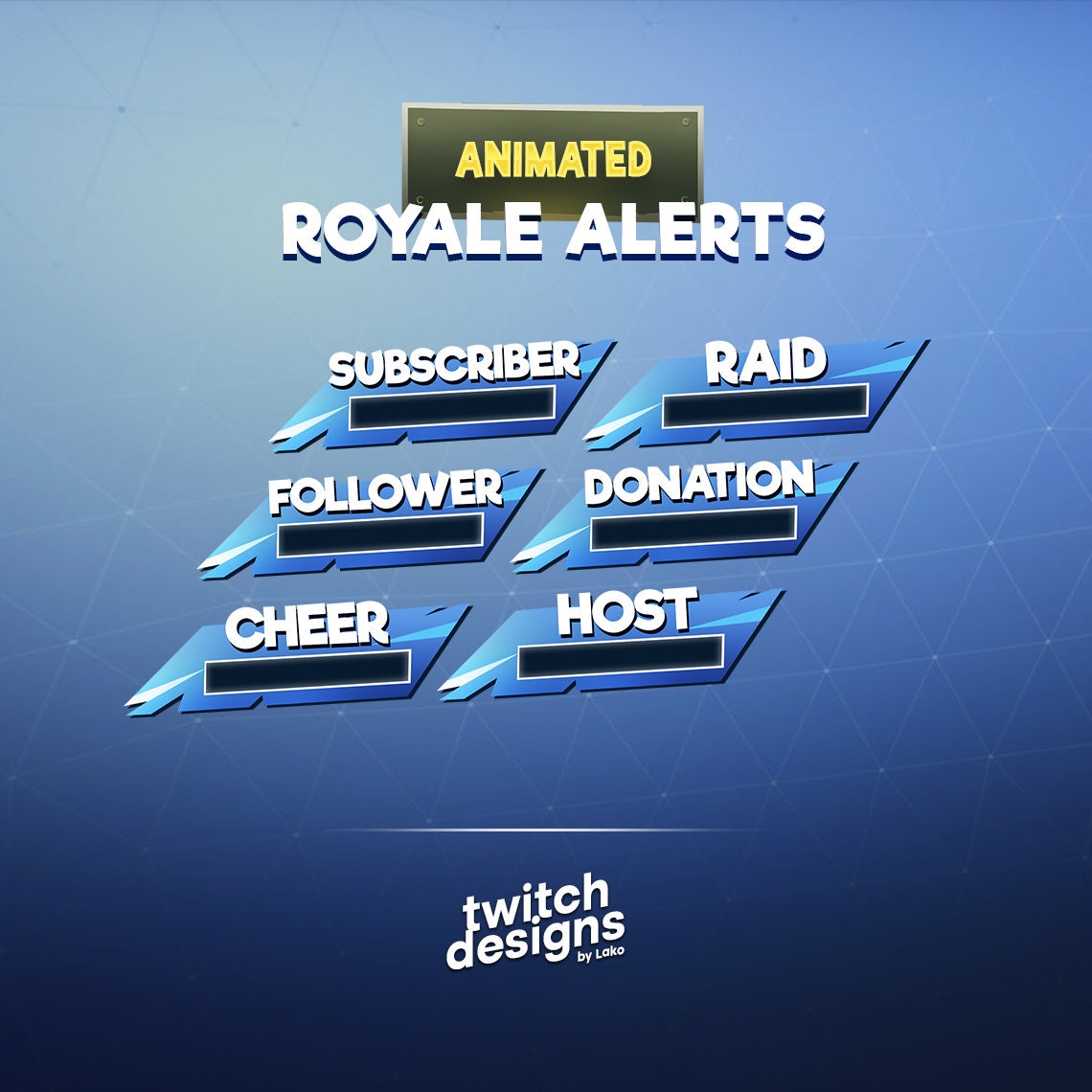 Animated ROYALE Twitch Overlay | Streamer Starter Kit - Etsy