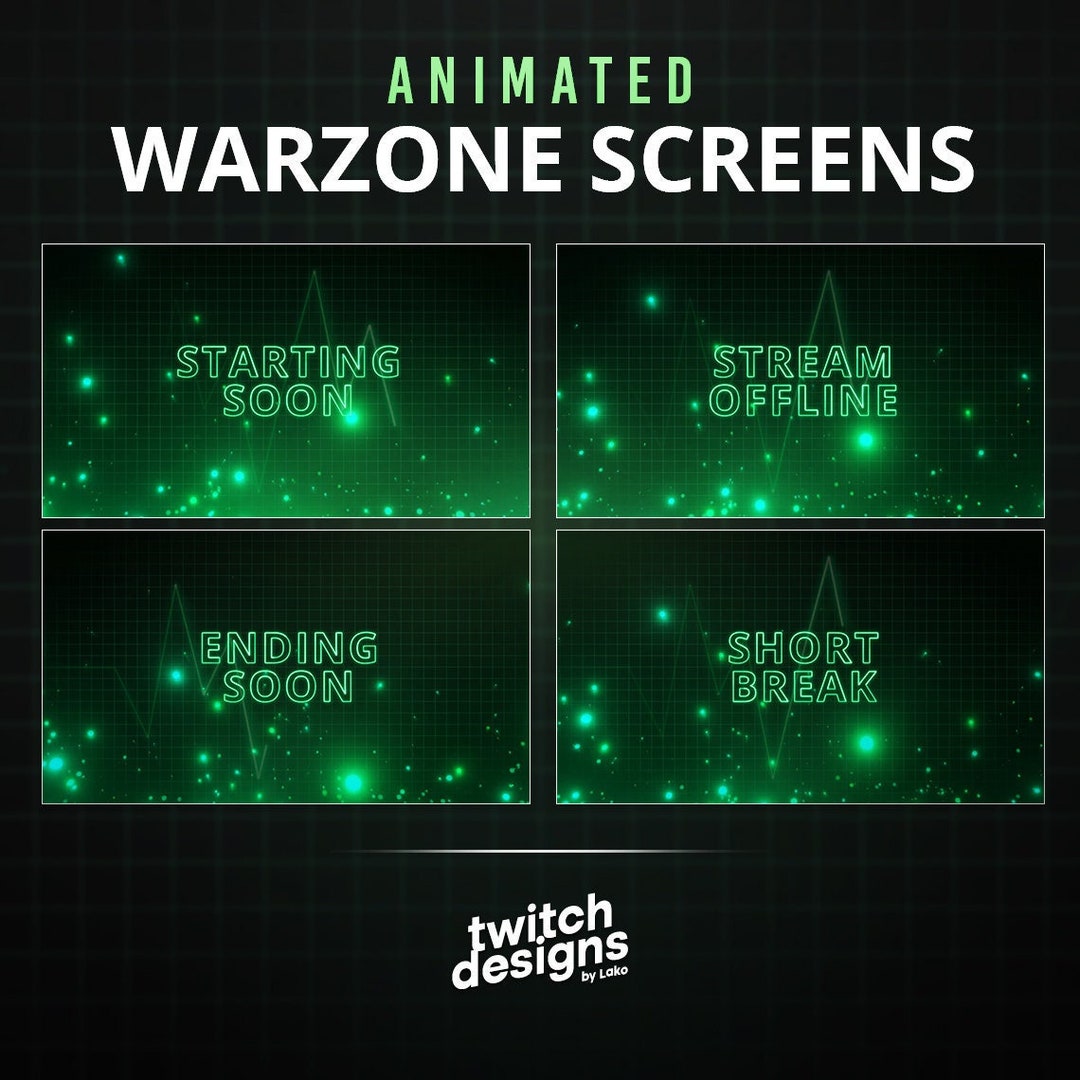 Animated WARZONE 2 Twitch Screens 4x Screens Start, Pause, Ending ...
