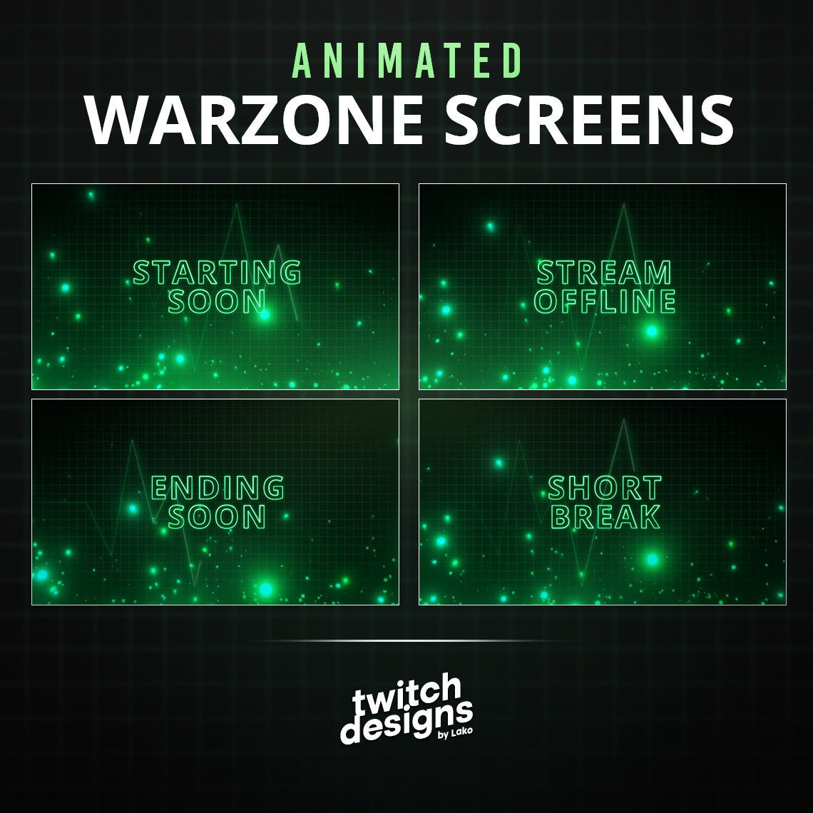 Animated WARZONE 2 Twitch Screens 4x Screens Start, Pause, Ending ...