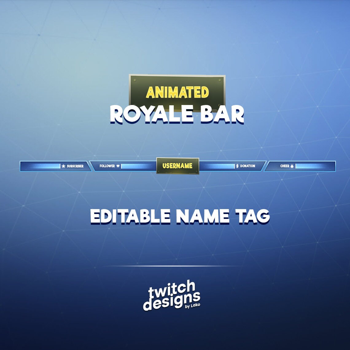 Animated ROYALE Twitch Overlay | Streamer Starter Kit - Etsy