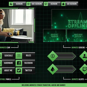 Animated WARZONE 2 Twitch Overlay | Webcam, Screens, Alerts, Panels, Stinger Transition and ...