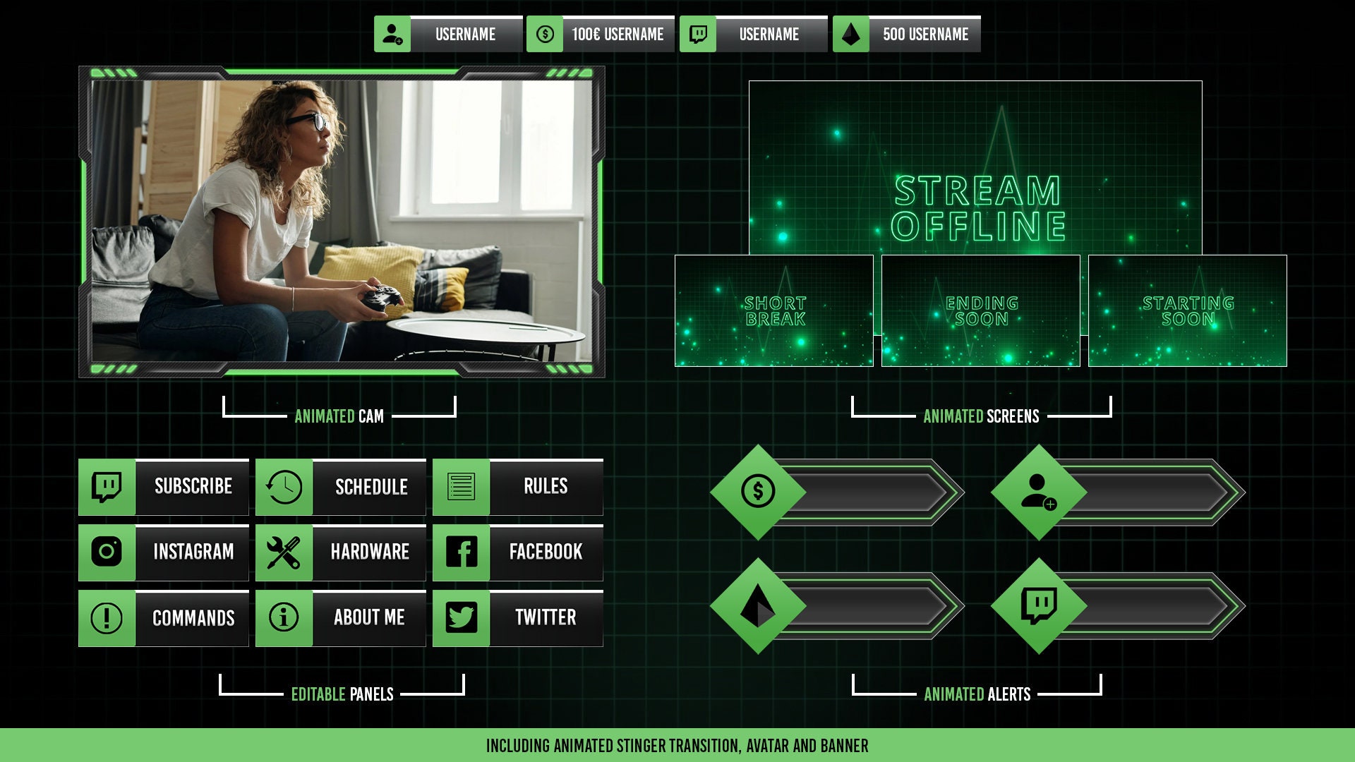 Animated WARZONE 2 Twitch Overlay Webcam, Screens, Alerts, Panels ...