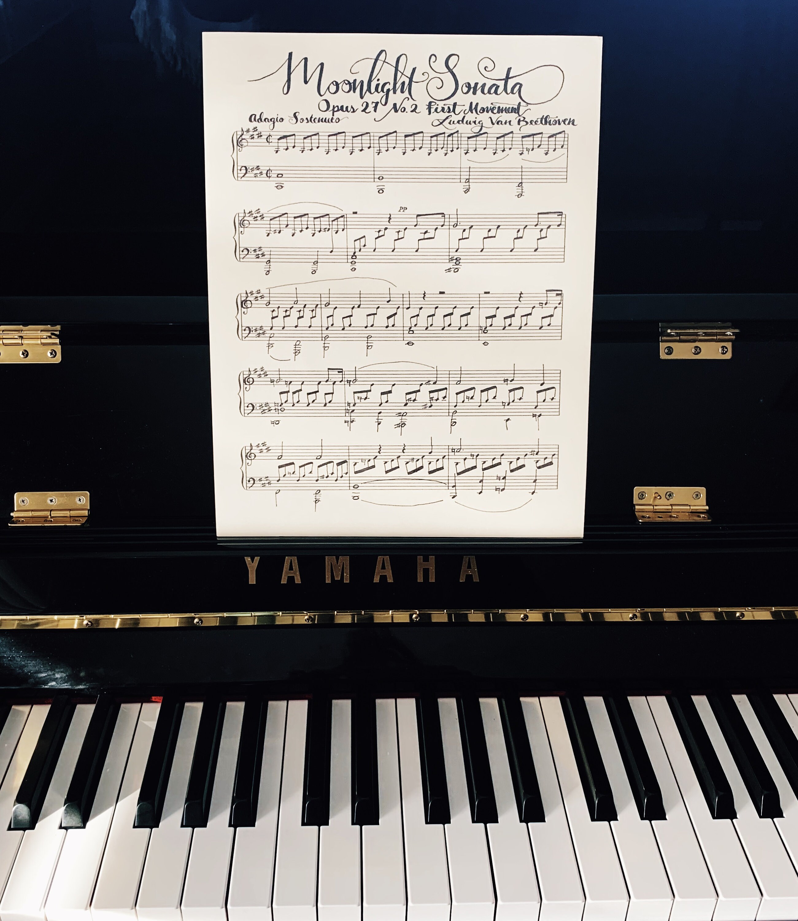 Moonlight Sonata Calligraphy Sheet Music - Etsy