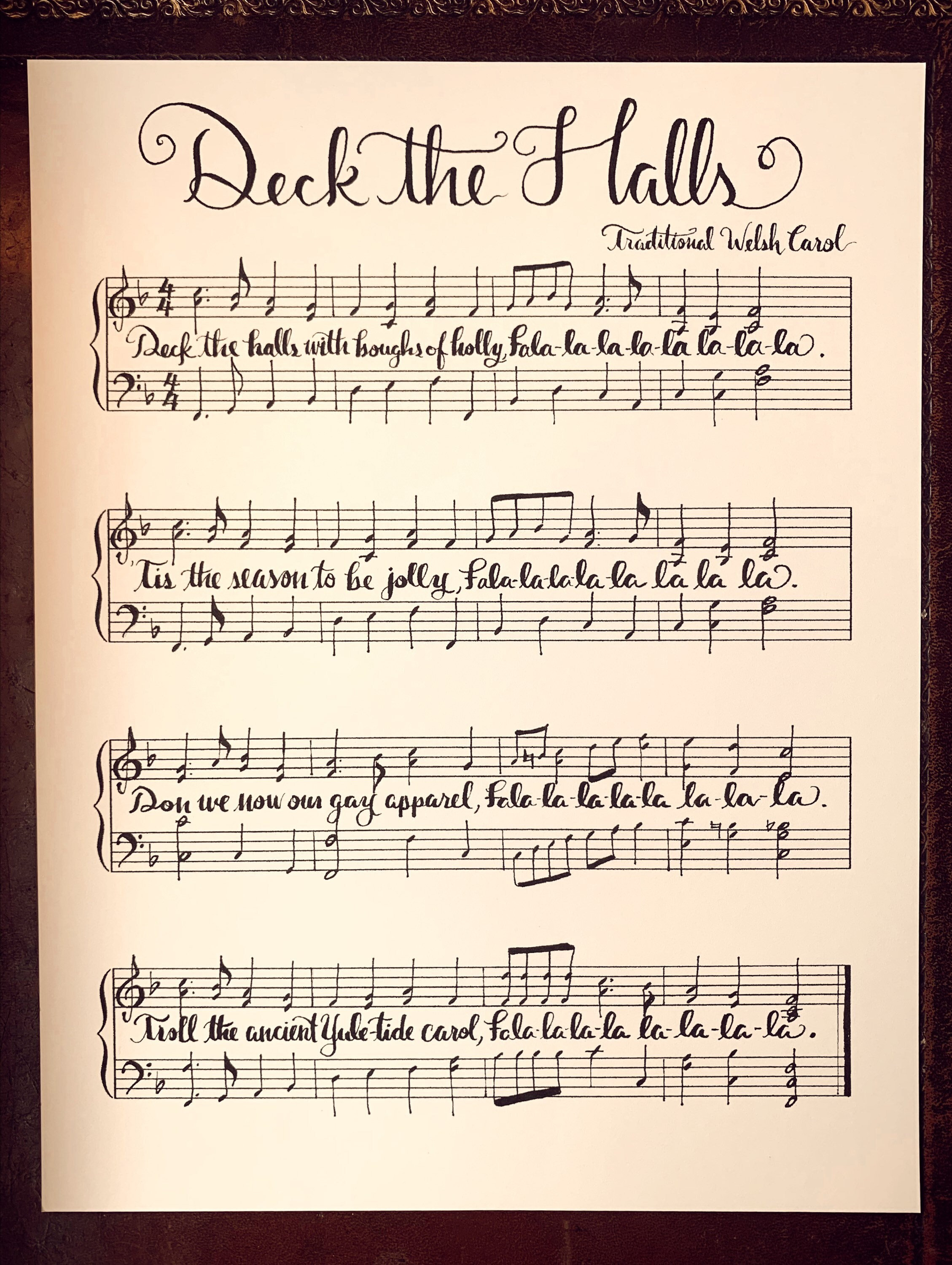Deck the Halls (calligraphy Sheet Music) - Etsy