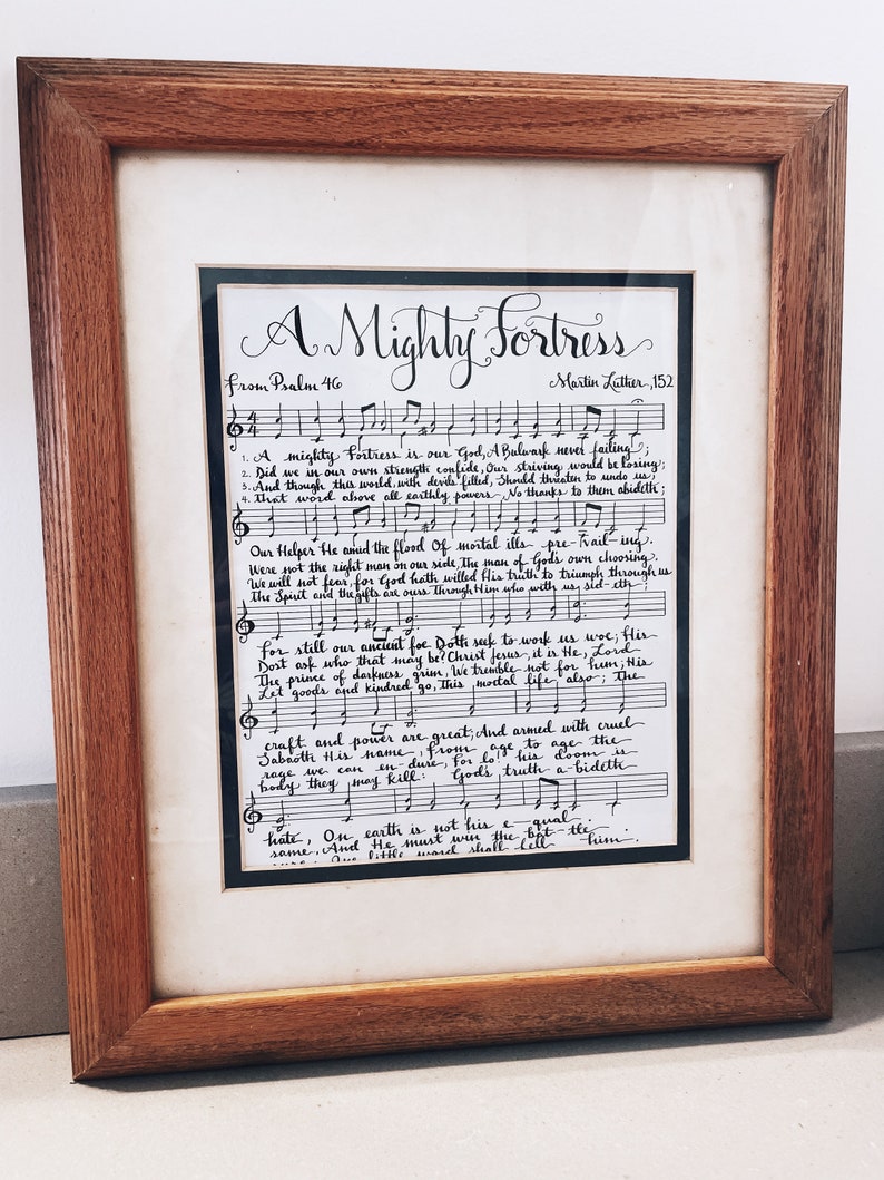 A Mighty Fortress Handwritten Sheet Music Hymn - Etsy