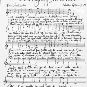 A Mighty Fortress Handwritten Sheet Music Hymn - Etsy