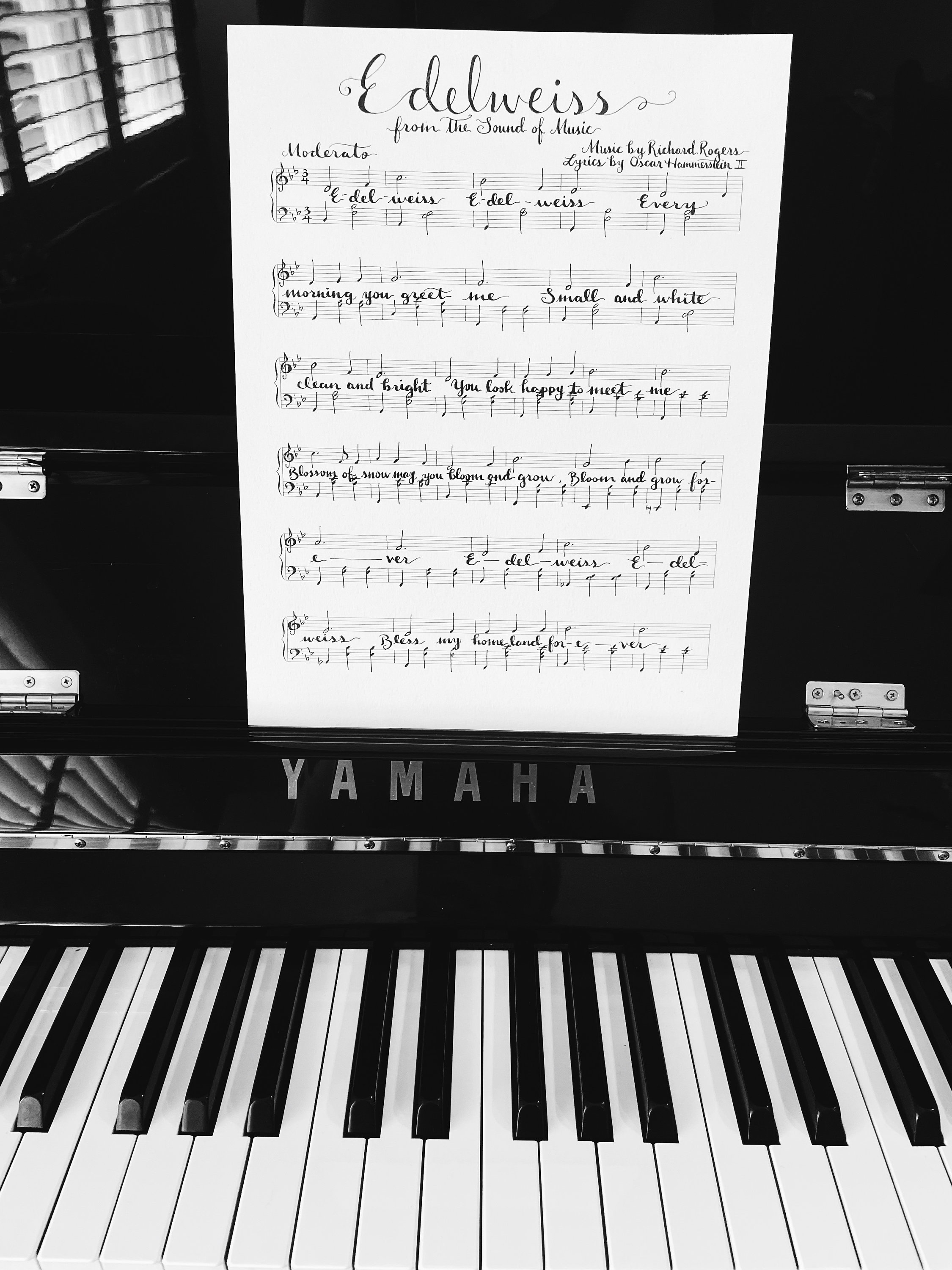 Edelweiss From the Sound of Music Handwritten Sheet Music - Etsy