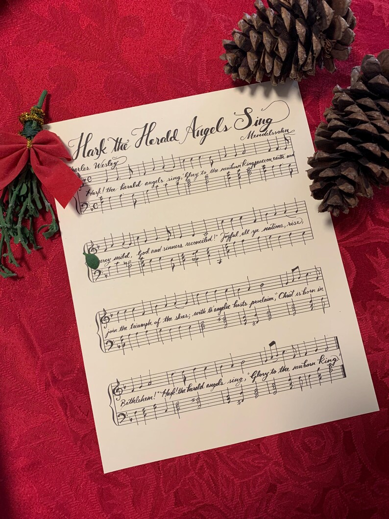 Hark the Herald Angels Sing Handwritten Sheet Music- Digital Download ...