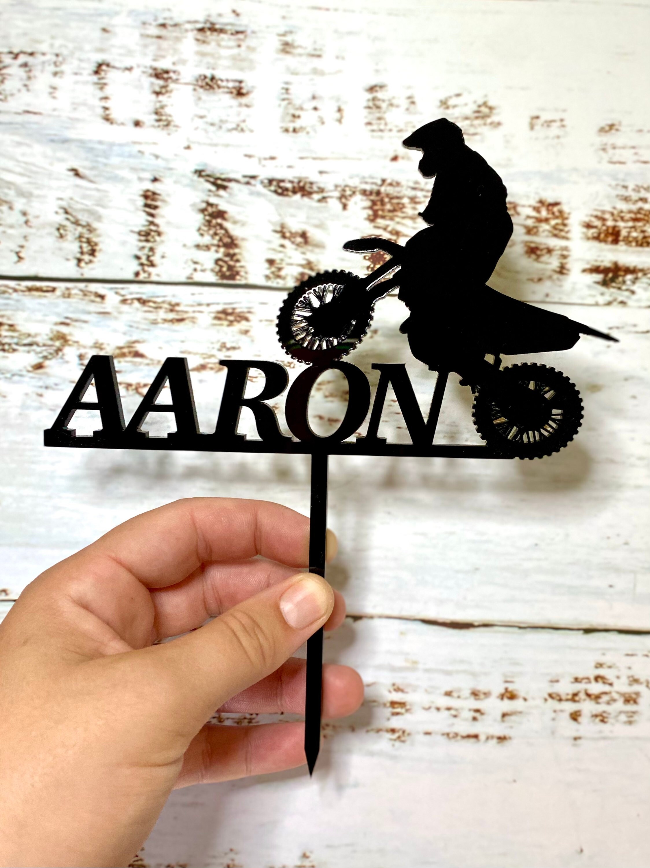 Motocross Cake Topper Personalised Cake Topper Motorbike Cake Topper ...