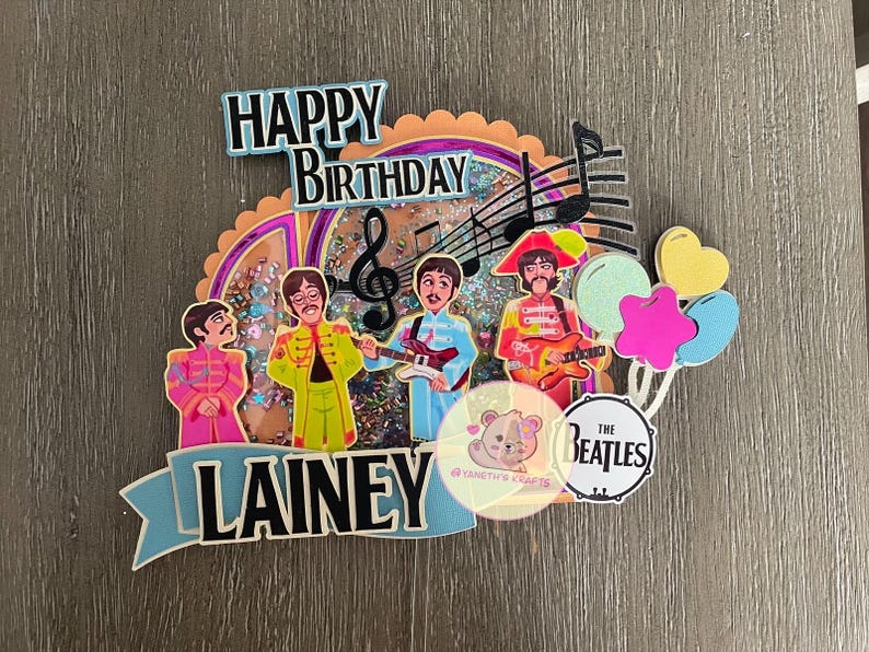 Beatles Cake Topper: 3D Band Cake Decor, Reusable Keepsake - Etsy