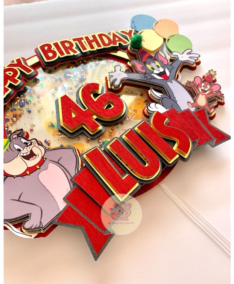 Tom and Jerry Cake Topper: Custom Cartoon Theme Party - Etsy
