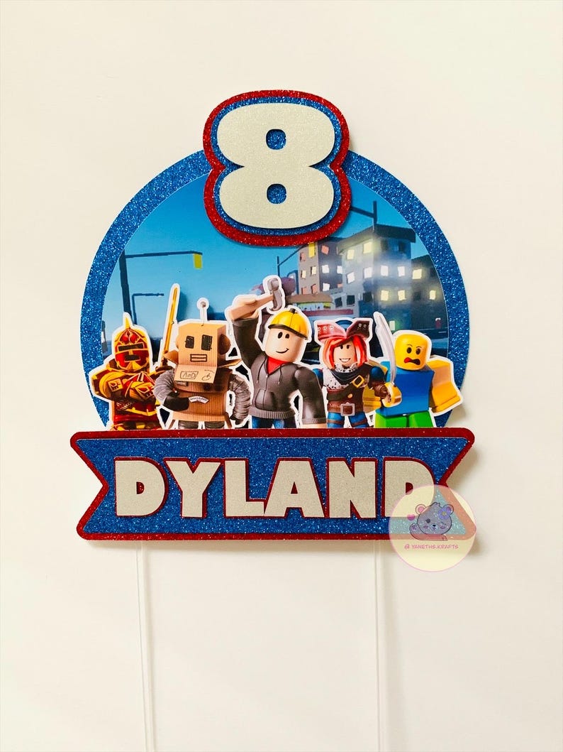 Roblox Caketoper, Blocks Video Game, Gamer Caketopper, Roblox Cake Topper, Roblox Theme Cake ...