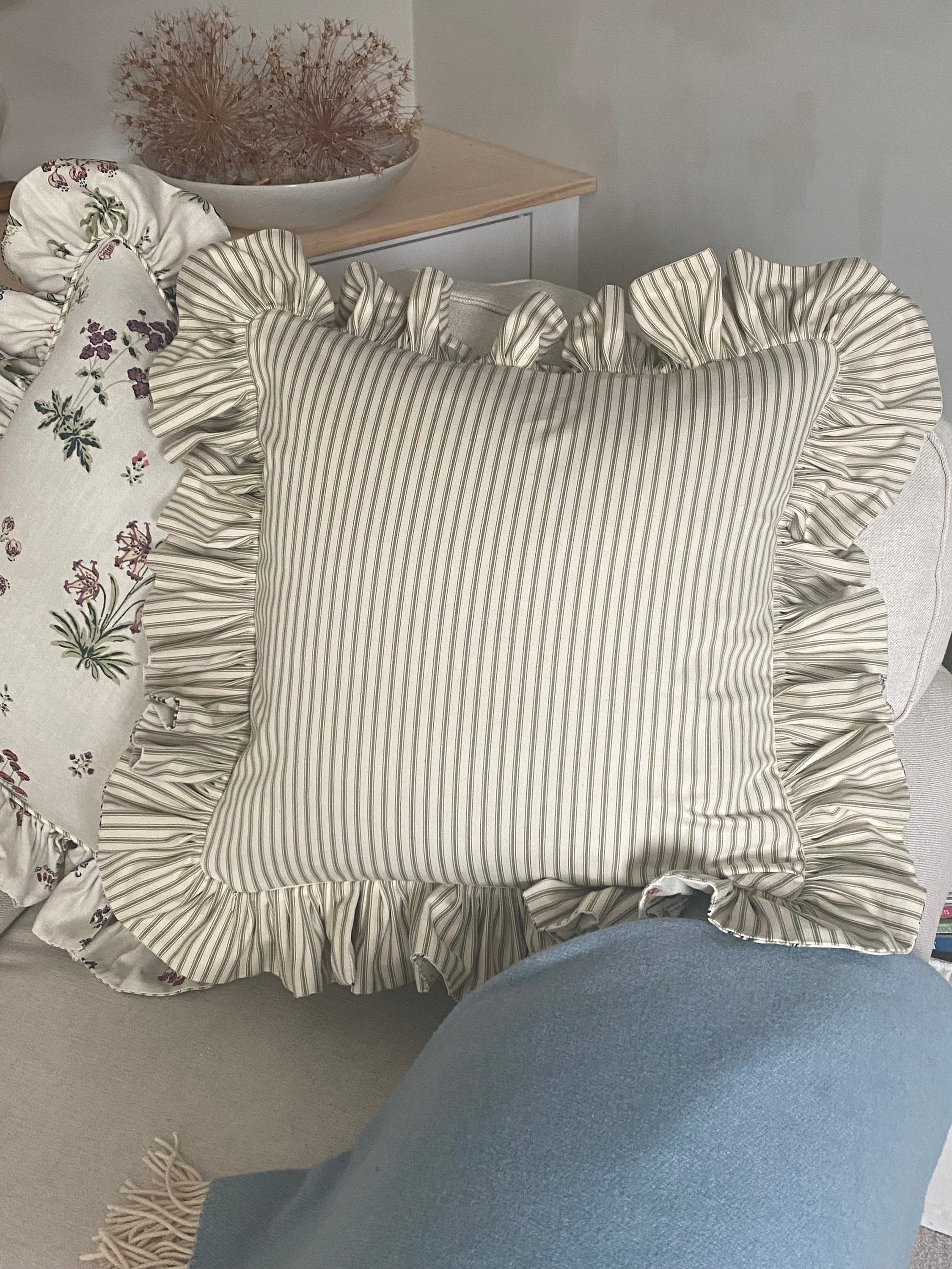 LISA FINE Designer Piped and Frilled Cushion Cover Made to Order Vita ...