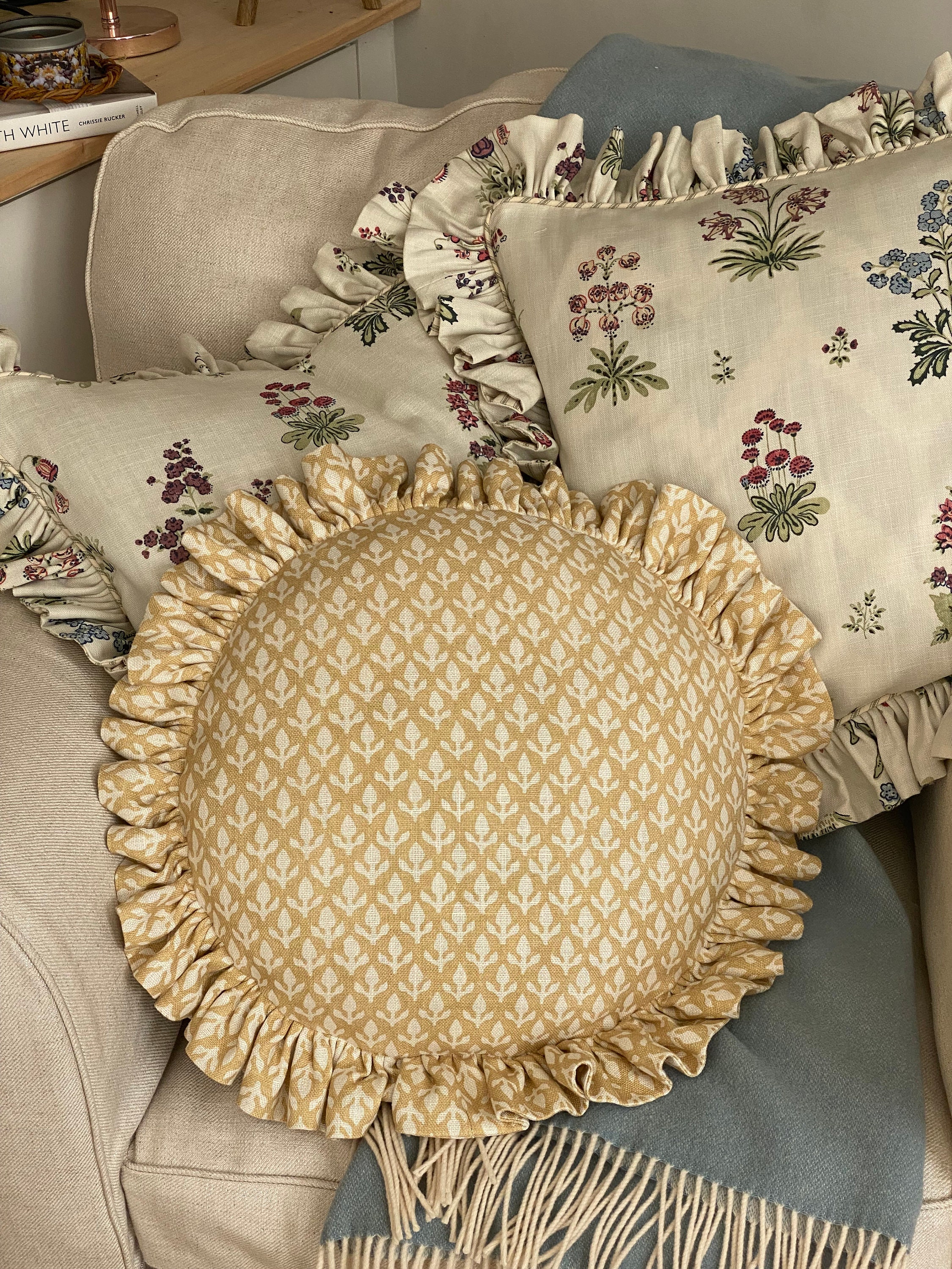 LISA FINE Designer Piped and Frilled Cushion Cover Made to Order Vita ...