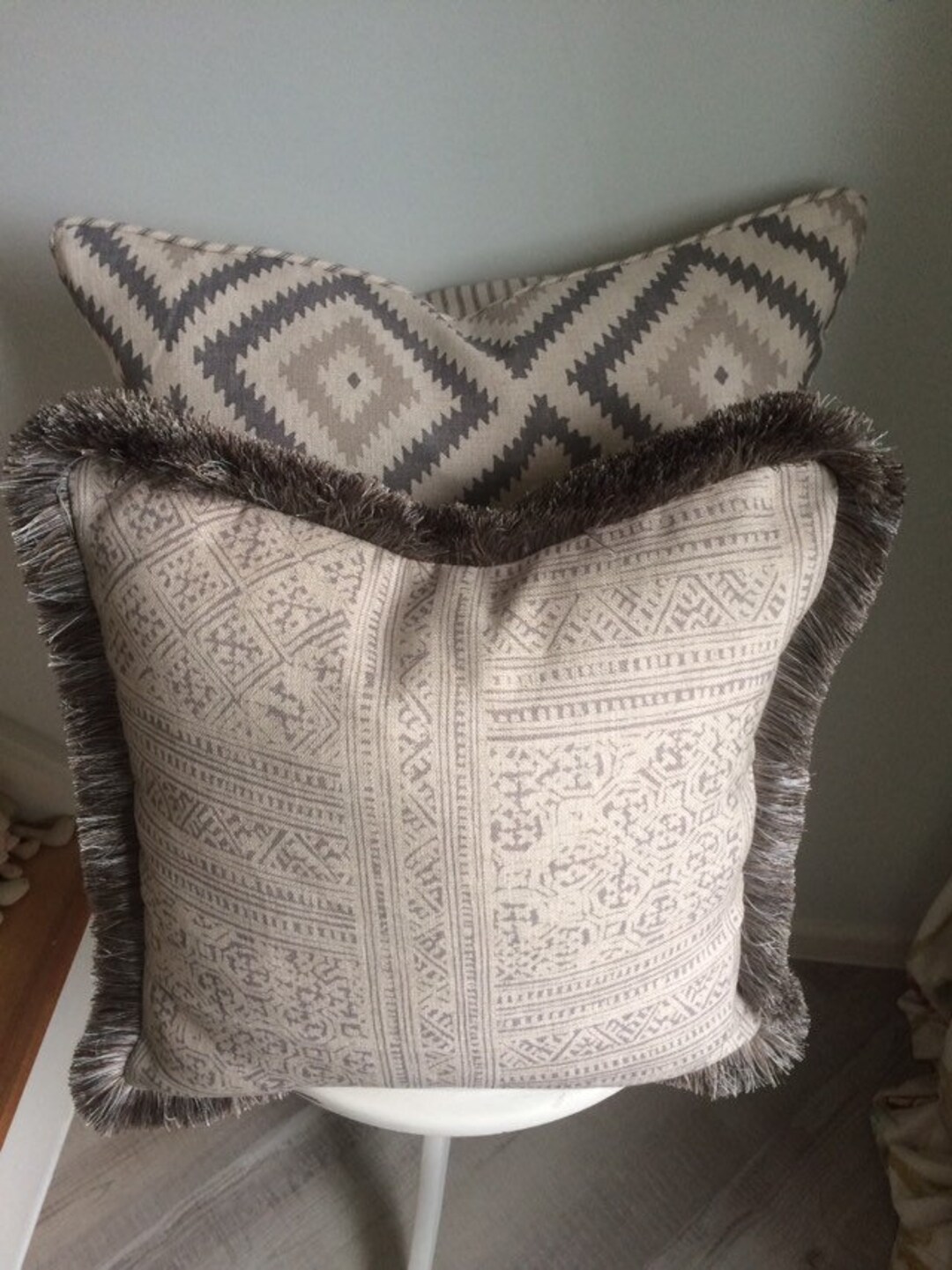 Andrew Martin Ostuni Storm Cushion Cover With Ruche Trim 45cm X 45cm ...