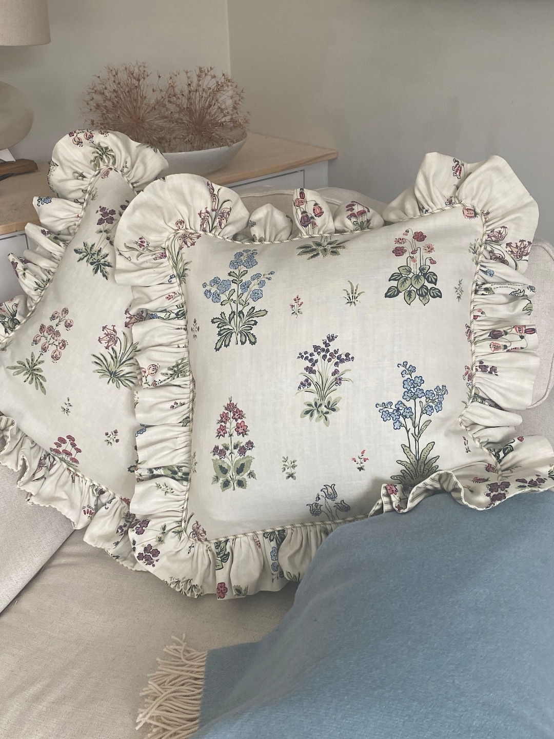 LISA FINE Designer Piped and Frilled Cushion Cover Made to Order Vita ...