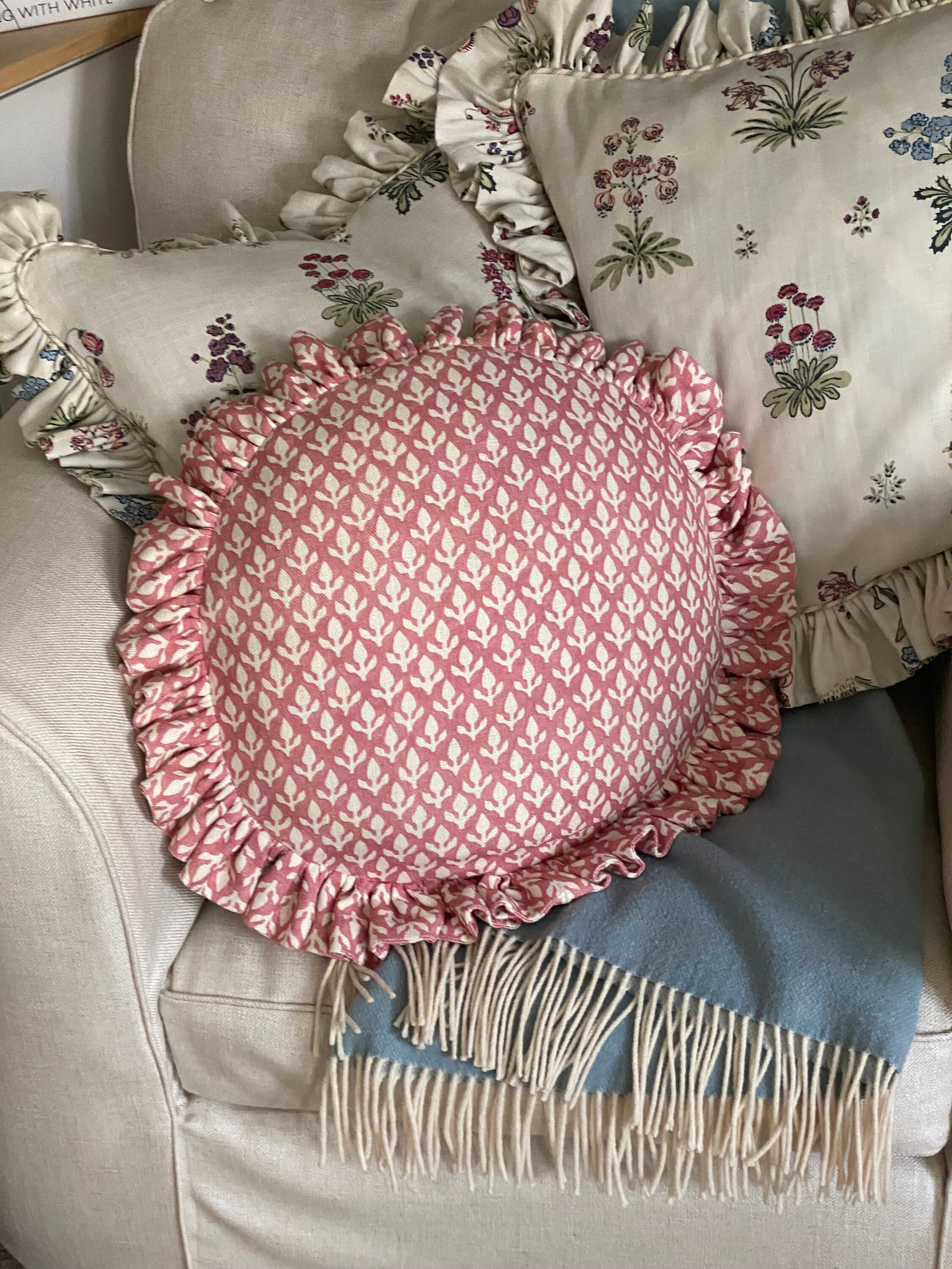 LISA FINE Designer Piped and Frilled Cushion Cover Made to Order Vita ...