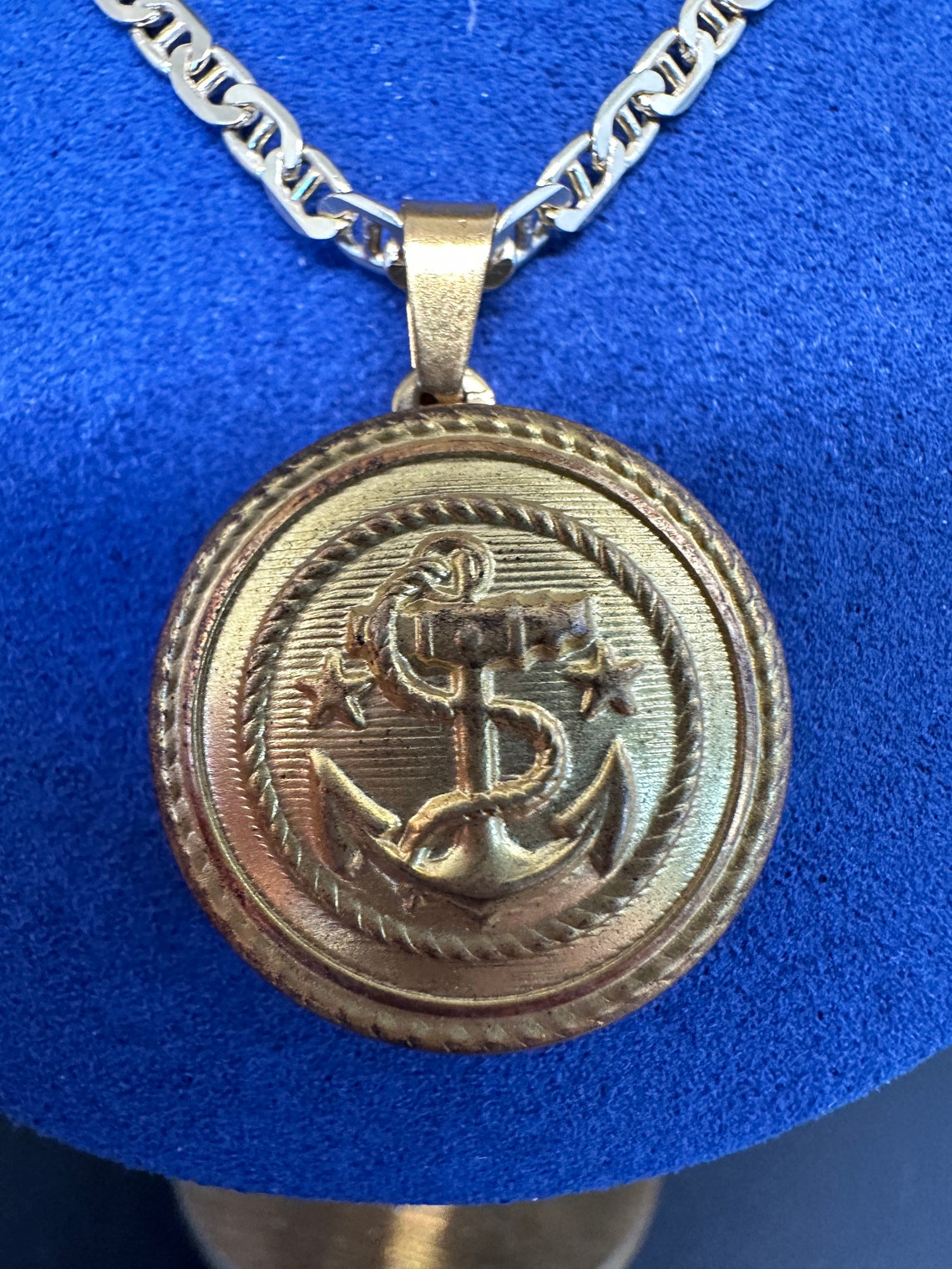 Vintage US Merchant Marine Academy Button Pendant - Etsy