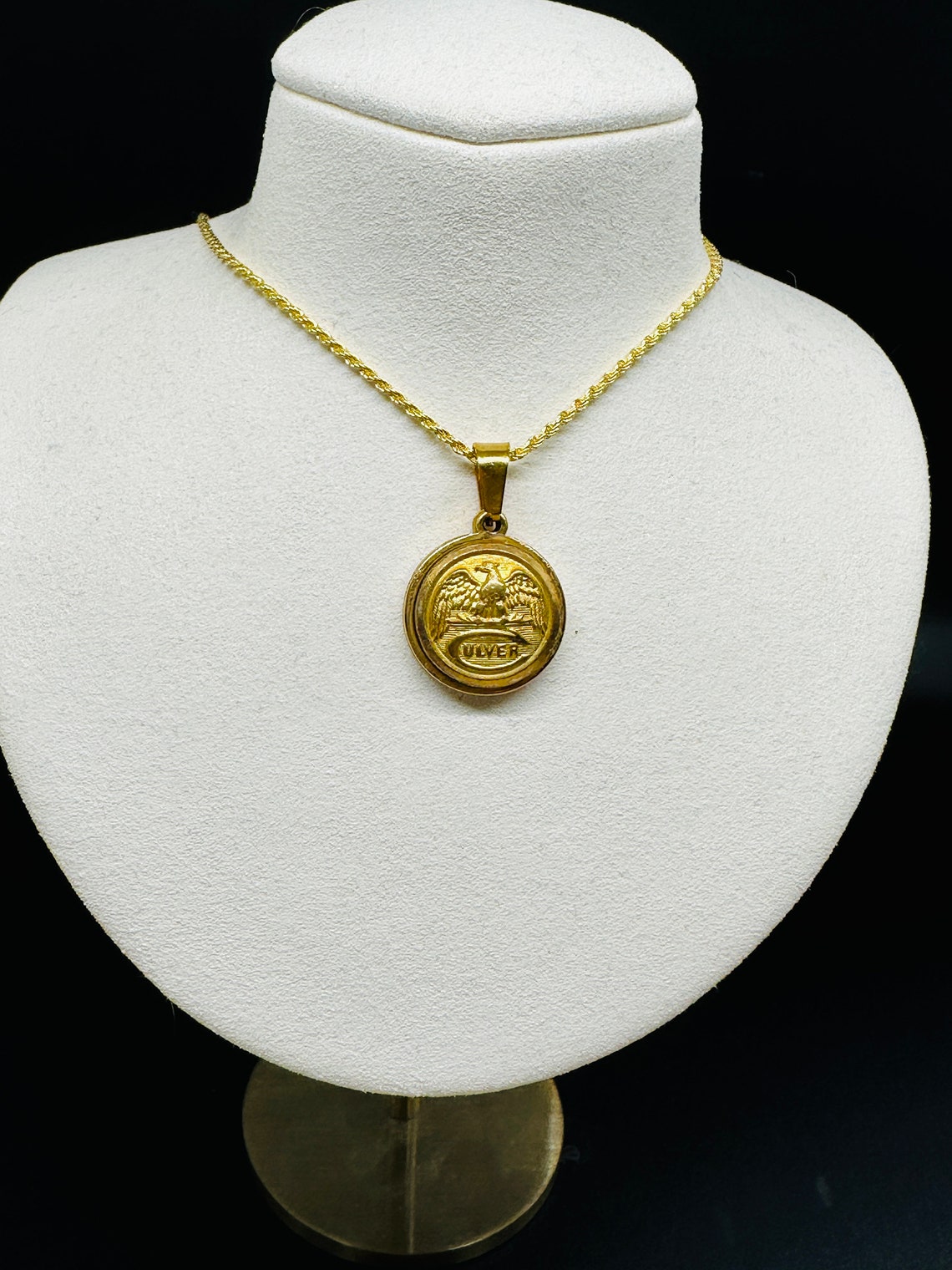 Culver Military Academy Button (small) Pendant on a 16 Inch Thin Rope ...