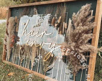 Boho Floral Nursery Name Sign, Boho Decor, Name Sign, Acrylic Overlay ...