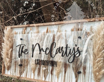 Boho Floral Nursery Name Sign, Boho Decor, Name Sign, Acrylic Overlay ...