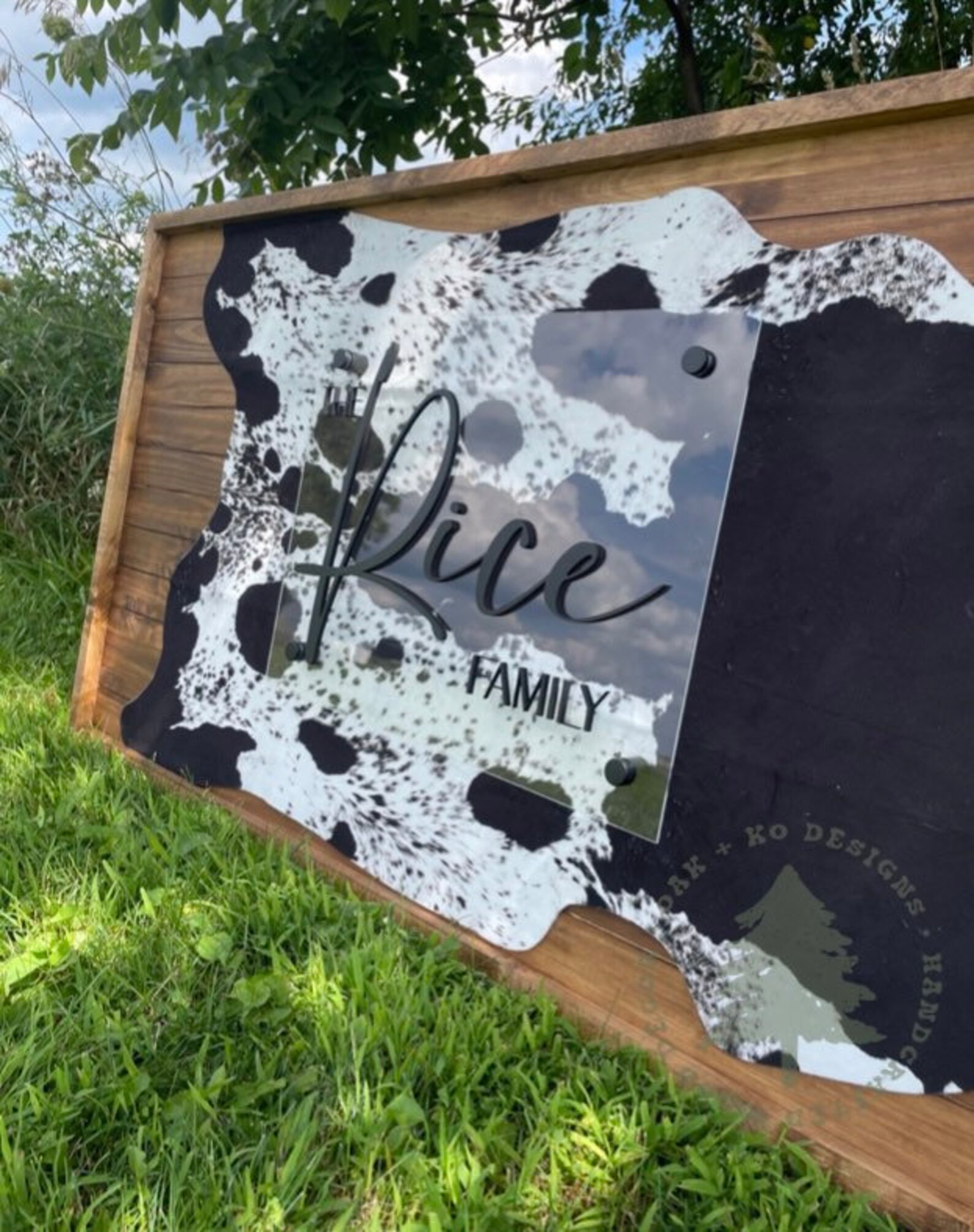 Cow Hide Nursery Sign, Cattle Farm Sign, Farm Sign, Acrylic Overlay ...