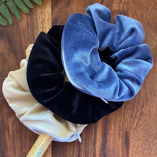 3-PACK Hidden Pocket Zipper Scrunchies Stash Scrunchies - Etsy