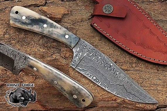 Custom Handmade Damascus special 9 inch bone Sports & Outdoor ...