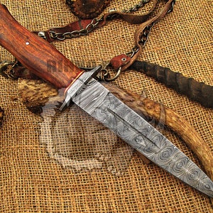 13" Damascus Steel Dagger Knife Handmade Damascus Steel Mini Sword ...