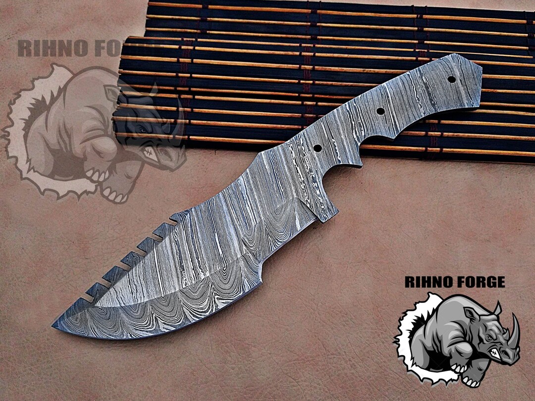 11.5" Damascus Steel Tracker Blank Blade Handmade Damascus Tracker ...