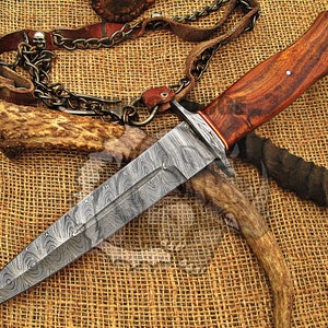 13" Damascus Steel Dagger Knife Handmade Damascus Steel Mini Sword ...