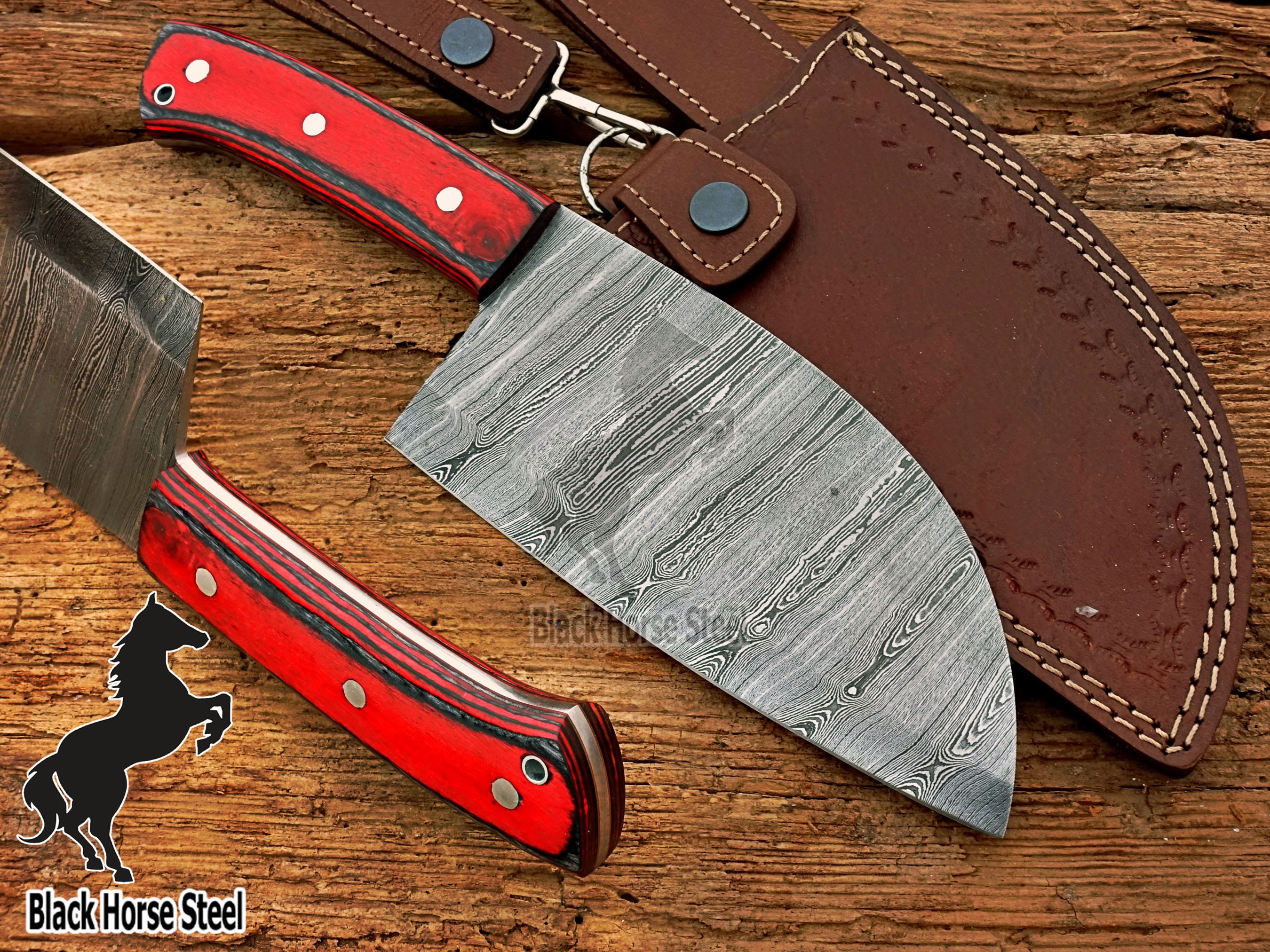 Knives Gift For Him Chopper Knife Kitchen Knife Handmade Damascus Steel ...