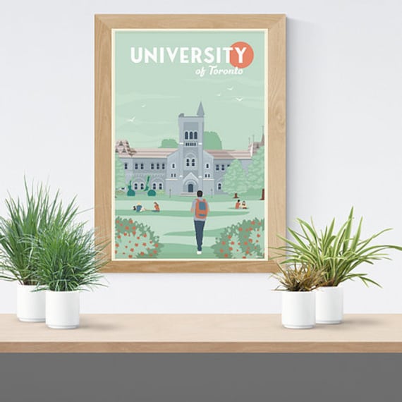 UNIVERSITY OF TORONTO Poster Vintage Travel Poster | Etsy UK