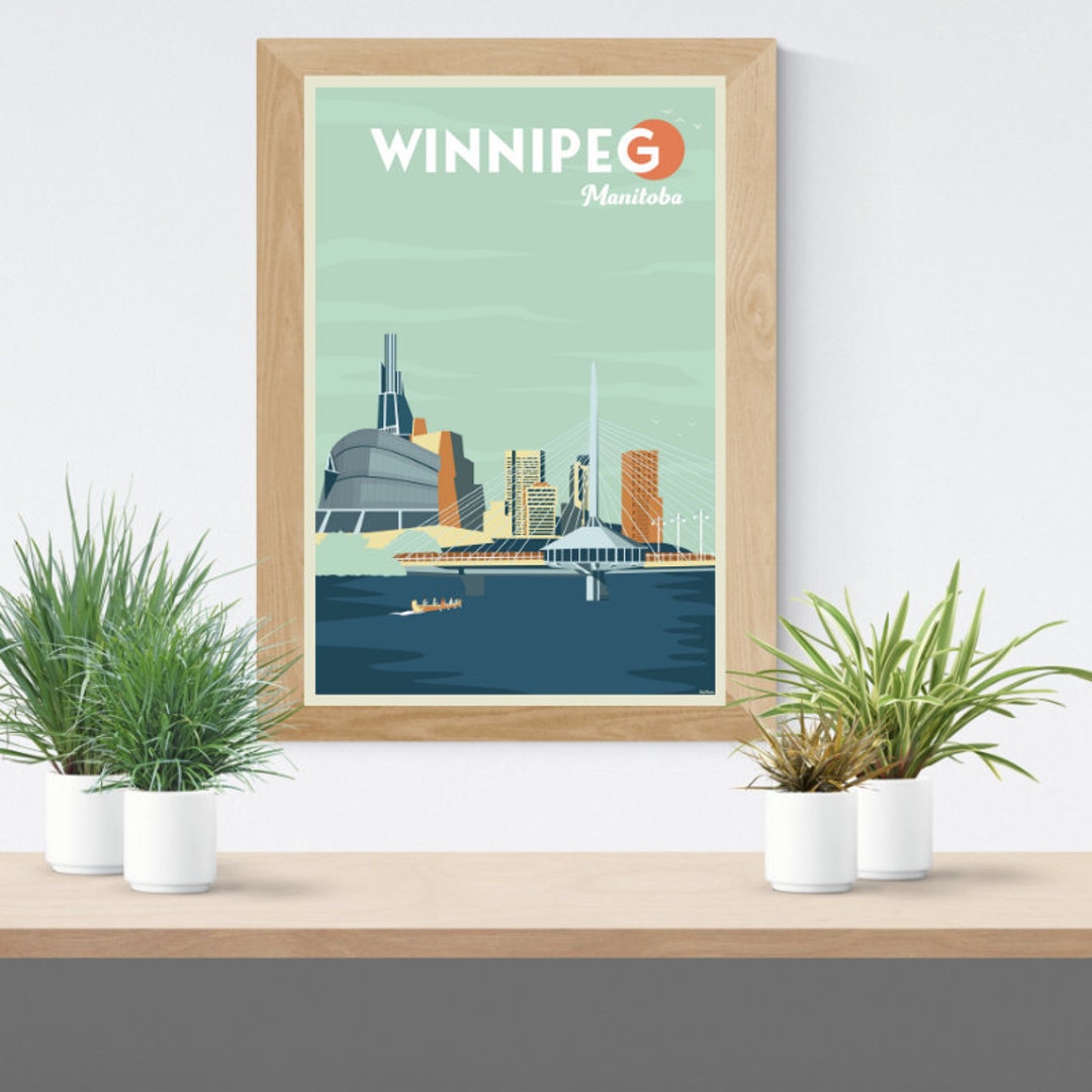 WINNIPEG POSTER- Vintage Travel Poster - Minimalist Art Prints | Travel ...