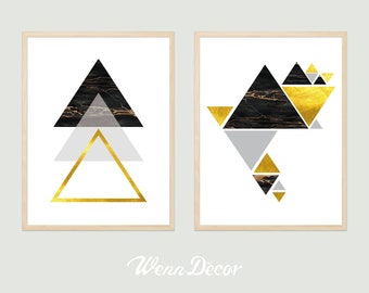 Abstract Triangle Wall Art - Etsy