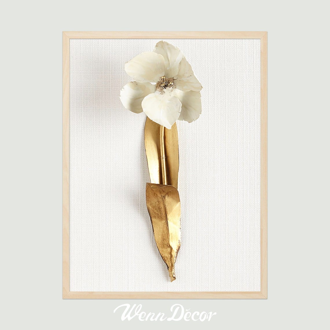 Set of 3 Prints Botanical Print Floral Print Golden Tinfoil | Etsy