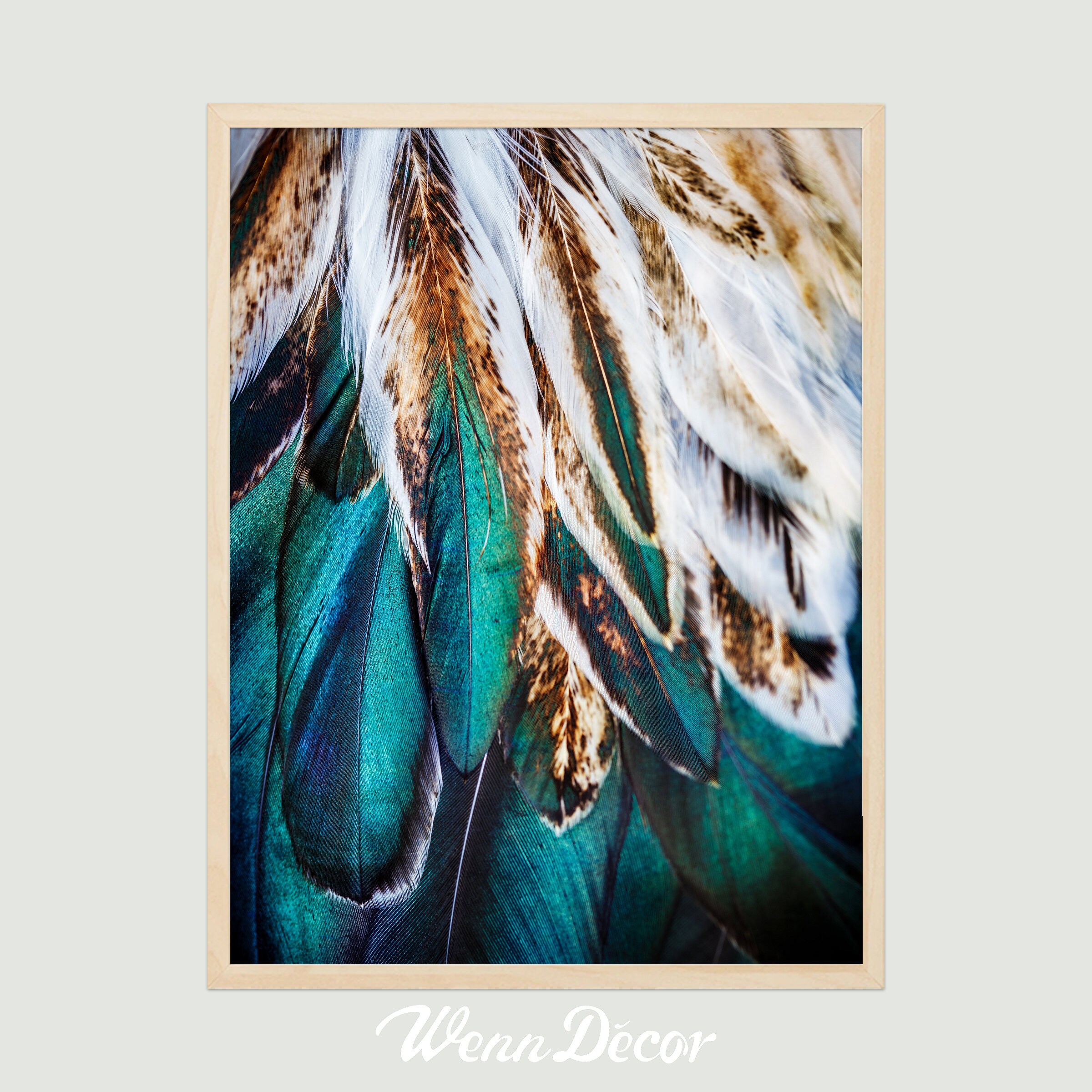 Set of 3 Prints Colorful Feather Print Modern Art Indian | Etsy