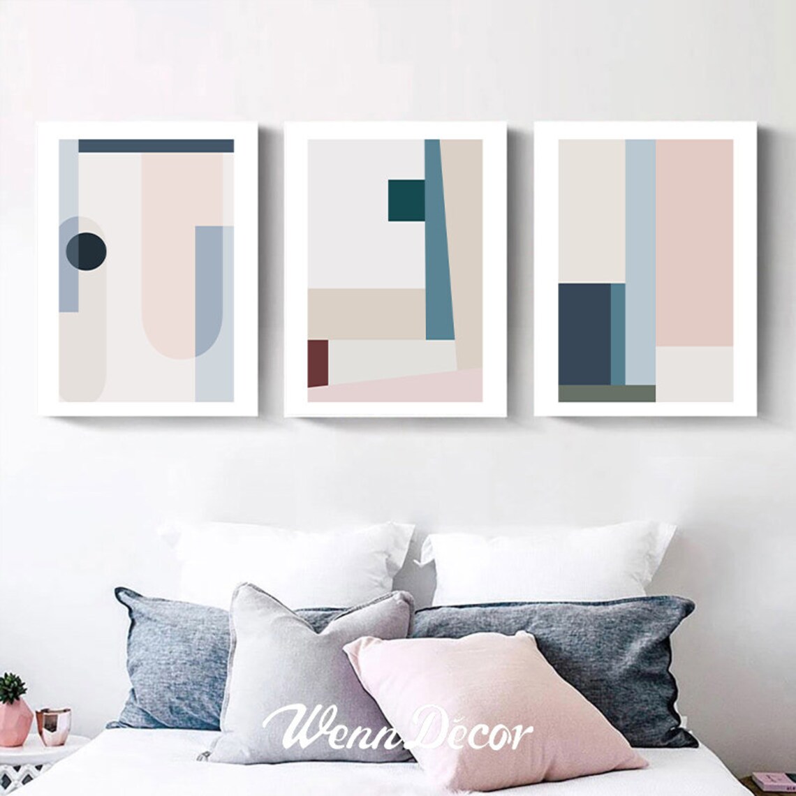 Set of 3 Prints Abstract Print Modern Art Color Block Print | Etsy