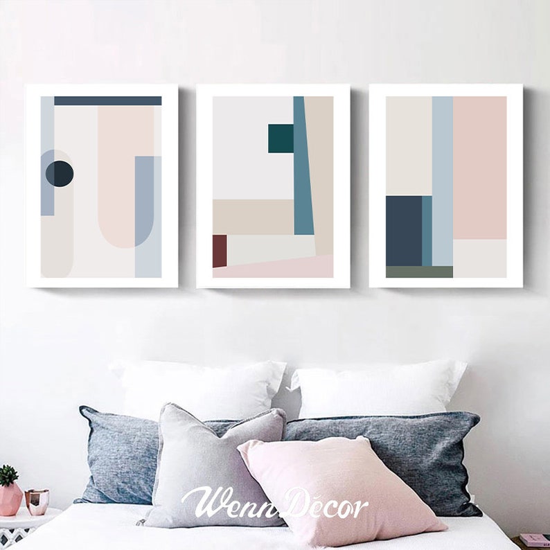 Set of 3 Prints Abstract Print Modern Art Color Block Print | Etsy