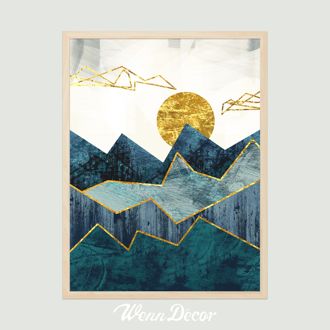 Set of 3 Prints Mountain Print Abstract Print Modern Art - Etsy