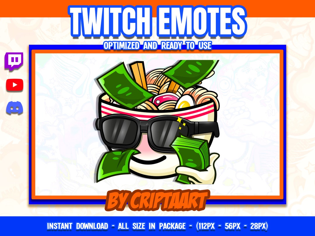 Rich Ramen Twitch Emote, Cool Ramen With Money, Otaku, Anime Items for ...