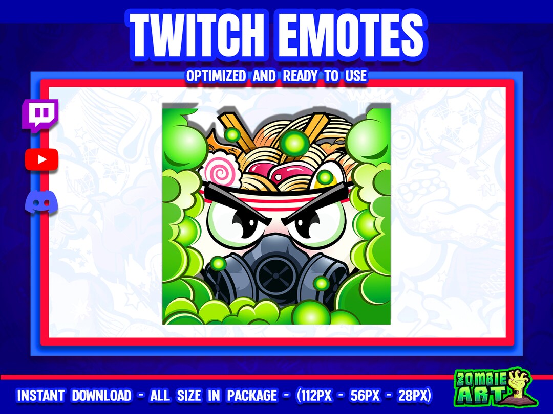 Twitch Emote Ramen Toxic Gas Mask Emote Food Otaku - Etsy Australia