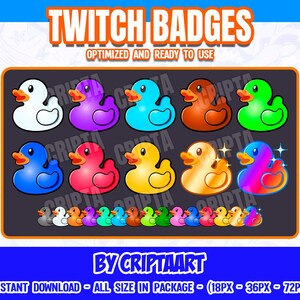 Rubber Duck Twitch Badges, Duckie Bit Badge, Cheers, Subscribers ...