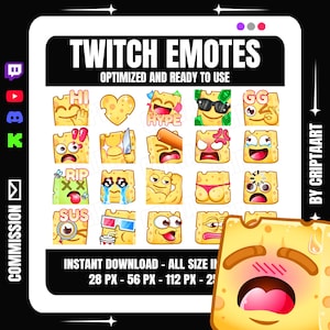 Cheese Twitch Emotes Mega Pack, Funny Channel Points, Youtube, Discord ...