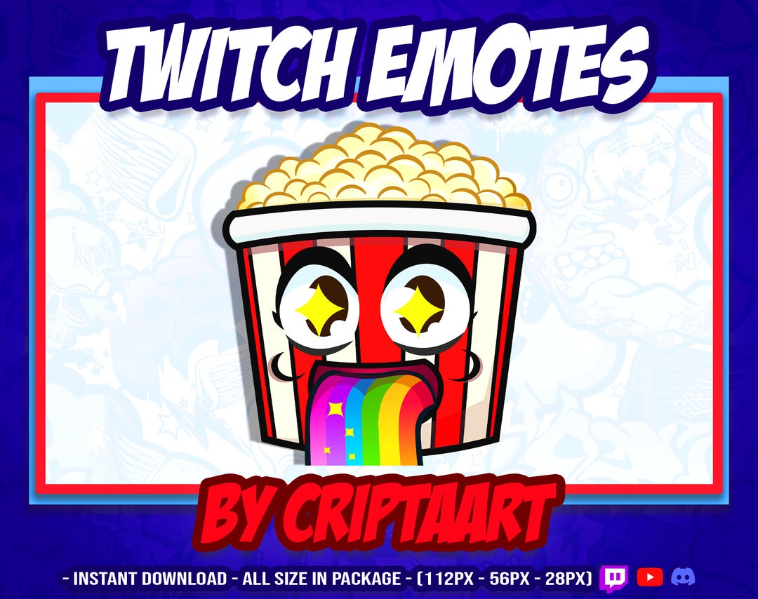 Twitch Emote Pog Pop Corn Hype Emote Film Food - Etsy