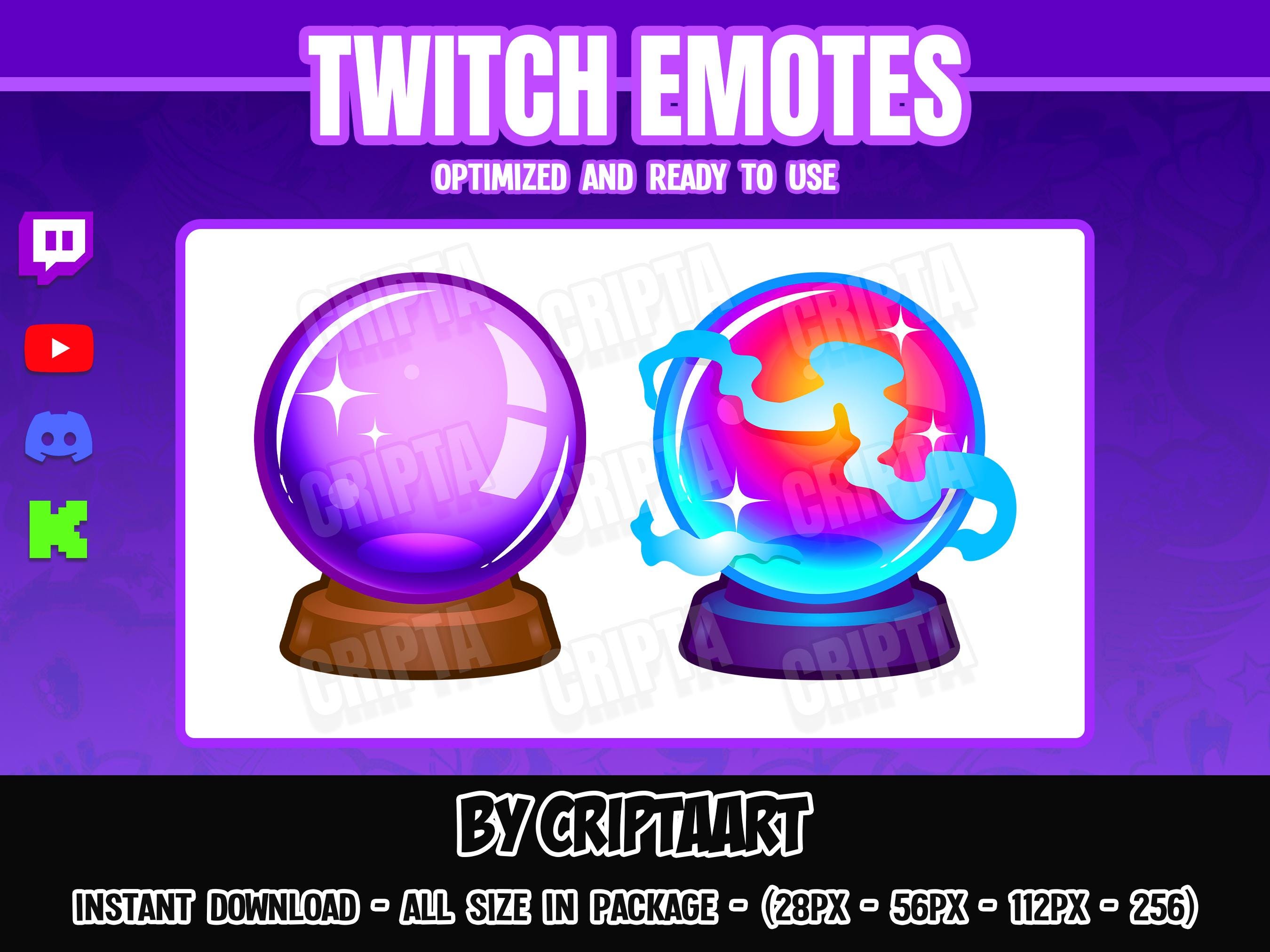 Magic Crystal Ball Twitch Emote Pack for Streamers, Mystic Fantasy Icon ...
