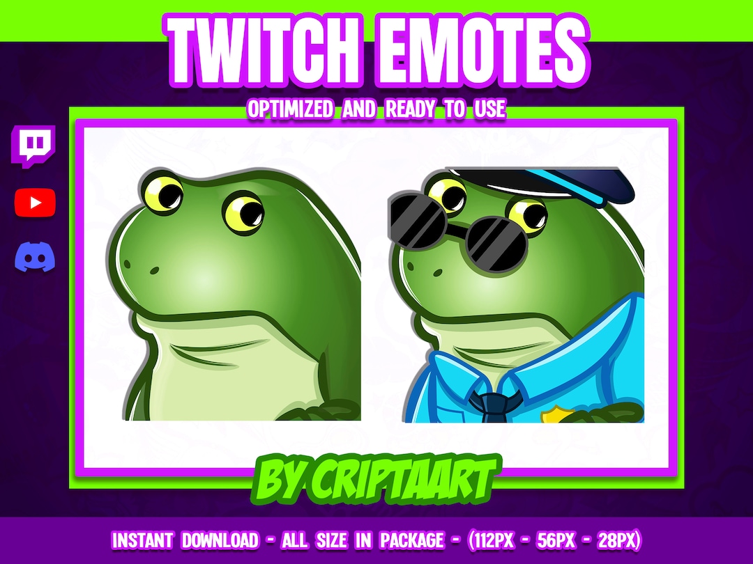 Worry Frog Twitch Emote, Mod Police Emoji, Memes, Concerned Frog ...