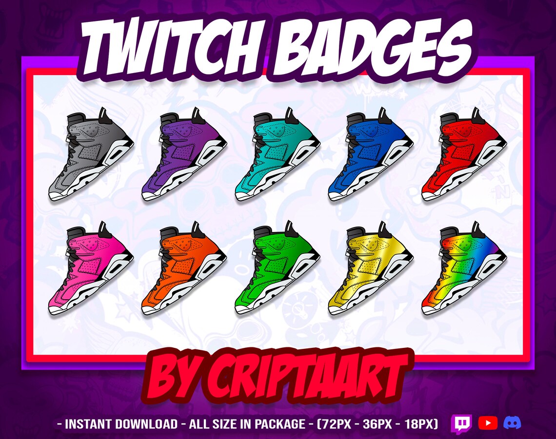 Sub Badges Twitch / Cheer Bit Badges / Retro Sneakers/ - Etsy España