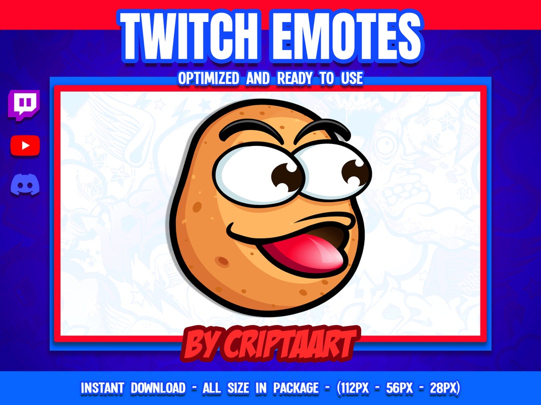 Potato Pog Twitch Emote Potato Meme Pog Sub Emoji Food - Etsy